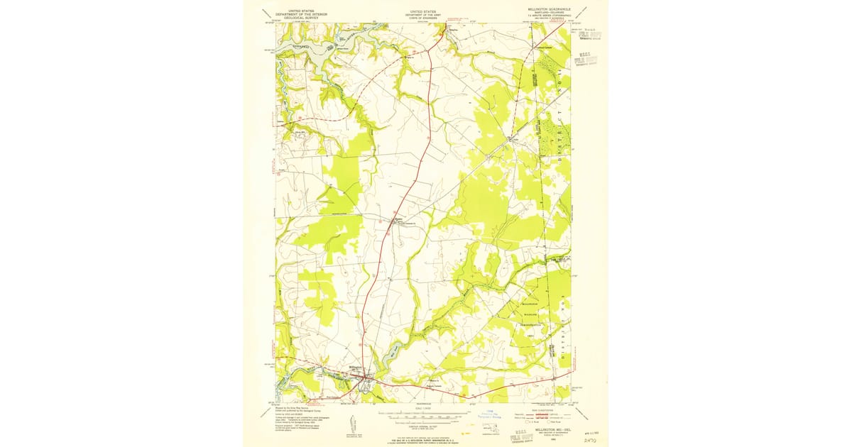 1953 Map of Millington, MD — High-Res | Pastmaps