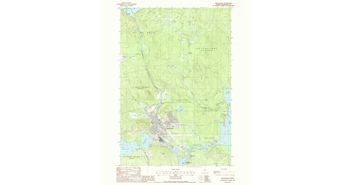 1988 Map of Millinocket, Penobscot County, ME — High-Res | Pastmaps
