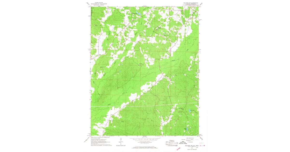 1967 Map of Millport NW, Lamar County, AL — High-Res | Pastmaps