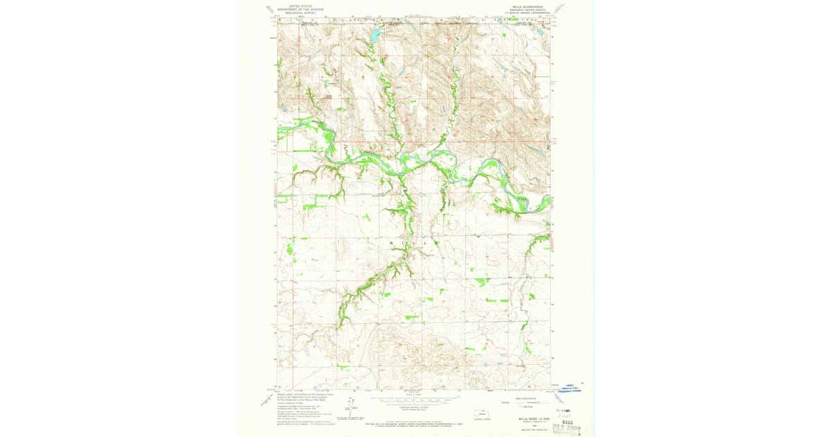 1964 Map of Mills, Keya Paha County, NE — High-Res | Pastmaps
