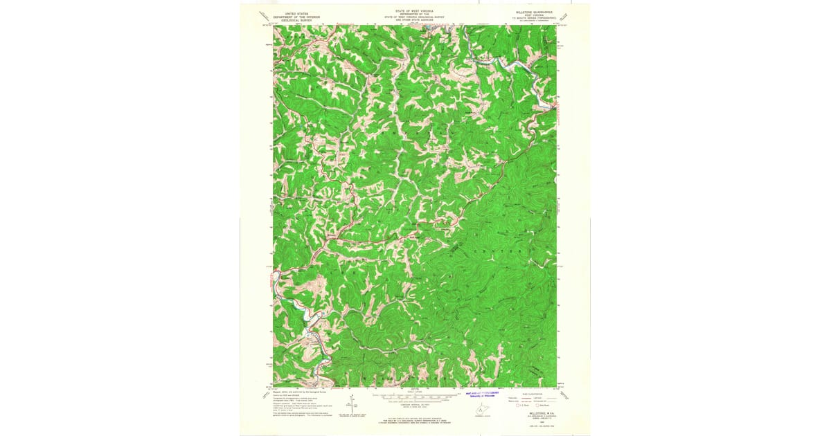 1965 Map of Millstone, Calhoun County, WV — High-Res | Pastmaps