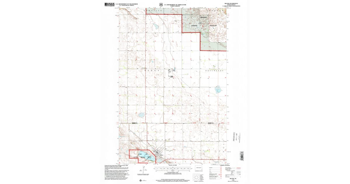 1998 Map of Milnor, ND — High-Res | Pastmaps