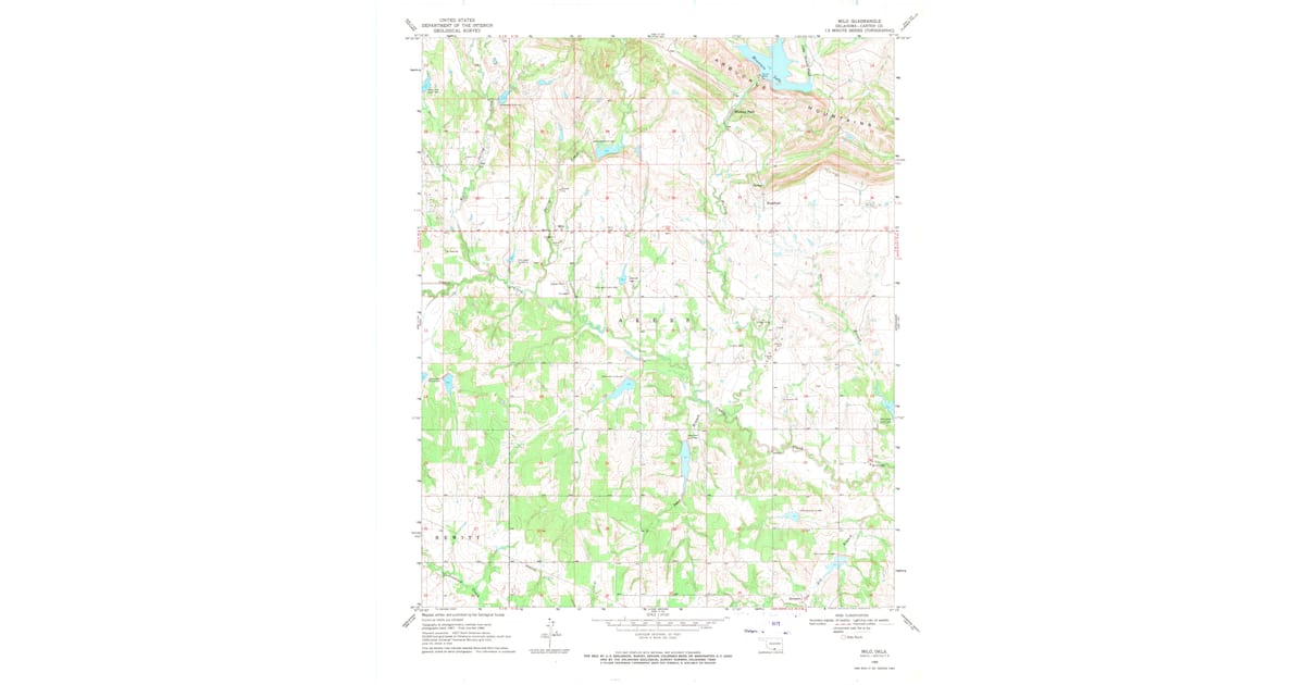 1969 Map of Milo, Carter County, OK — High-Res | Pastmaps