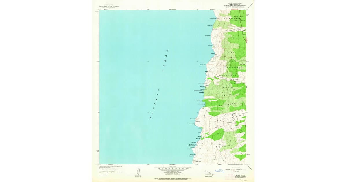 1962 Map of Milolii, Hawaii County, HI — High-Res | Pastmaps