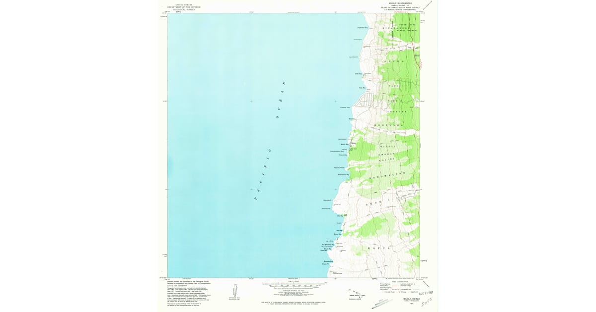 1981 Map of Milolii, Hawaii County, HI — High-Res | Pastmaps