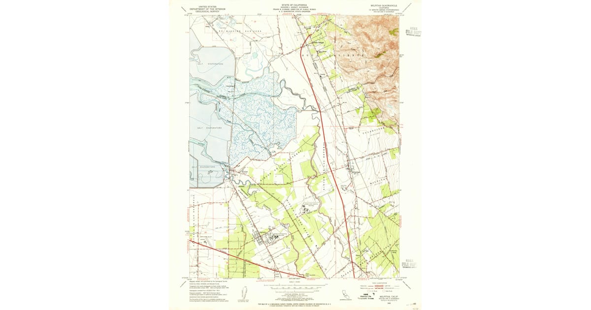 1953 Map of Milpitas, CA — High-Res | Pastmaps