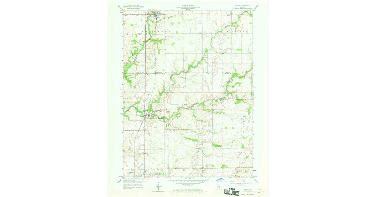 1959 Map of Milroy, IN — High-Res | Pastmaps
