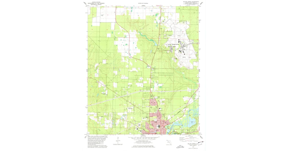 1978 Map of Milton North, Santa Rosa County, FL — High-Res | Pastmaps