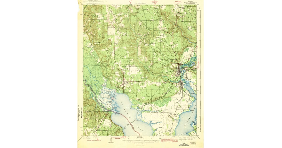 1943 Map of Milton, FL — High-Res | Pastmaps