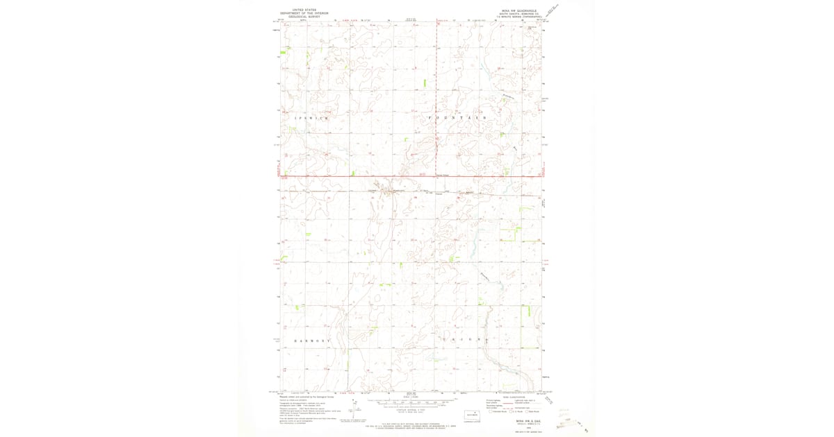 1970 Map of Mina NW, Edmunds County, SD — High-Res | Pastmaps