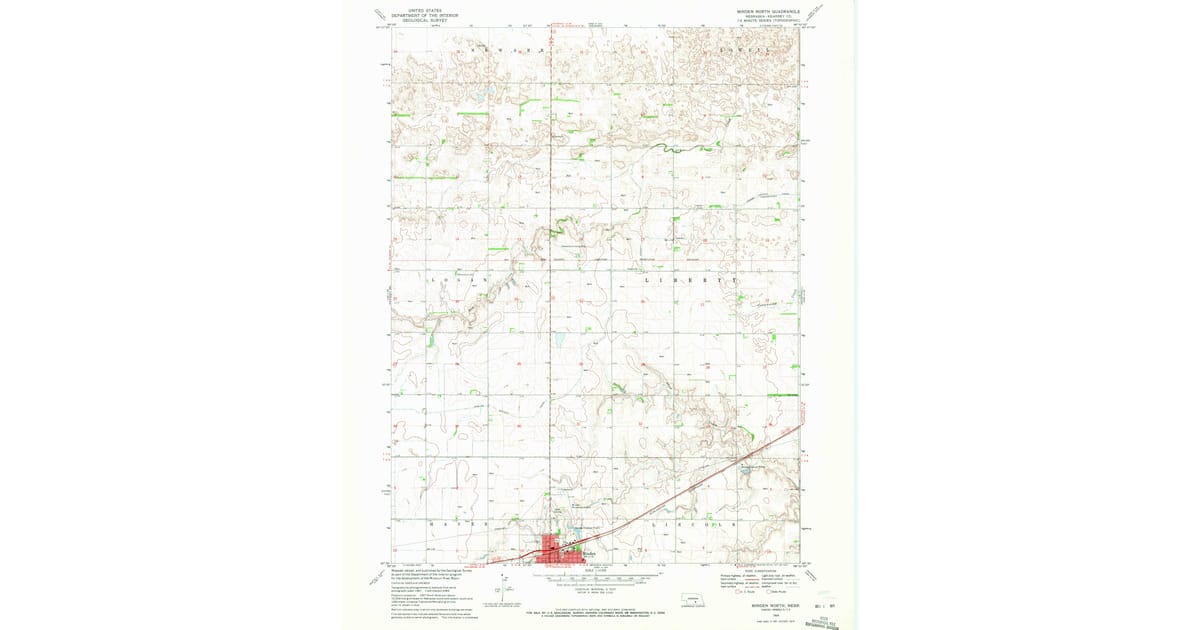 1969 Map of Minden North, Kearney County, NE — High-Res | Pastmaps