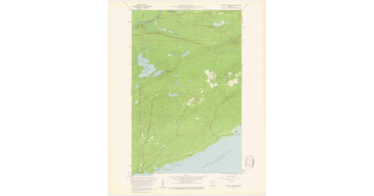 1959 Map of Mineral Center, Cook County, MN — High-Res | Pastmaps