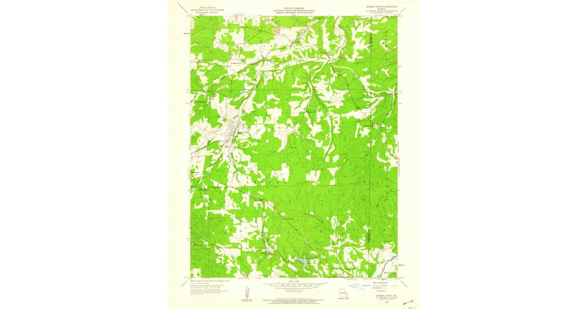 1958 Map of Mineral Point, MO — High-Res | Pastmaps
