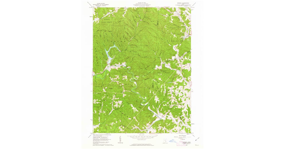 1961 Map of Mineral, Vinton County, OH — High-Res | Pastmaps