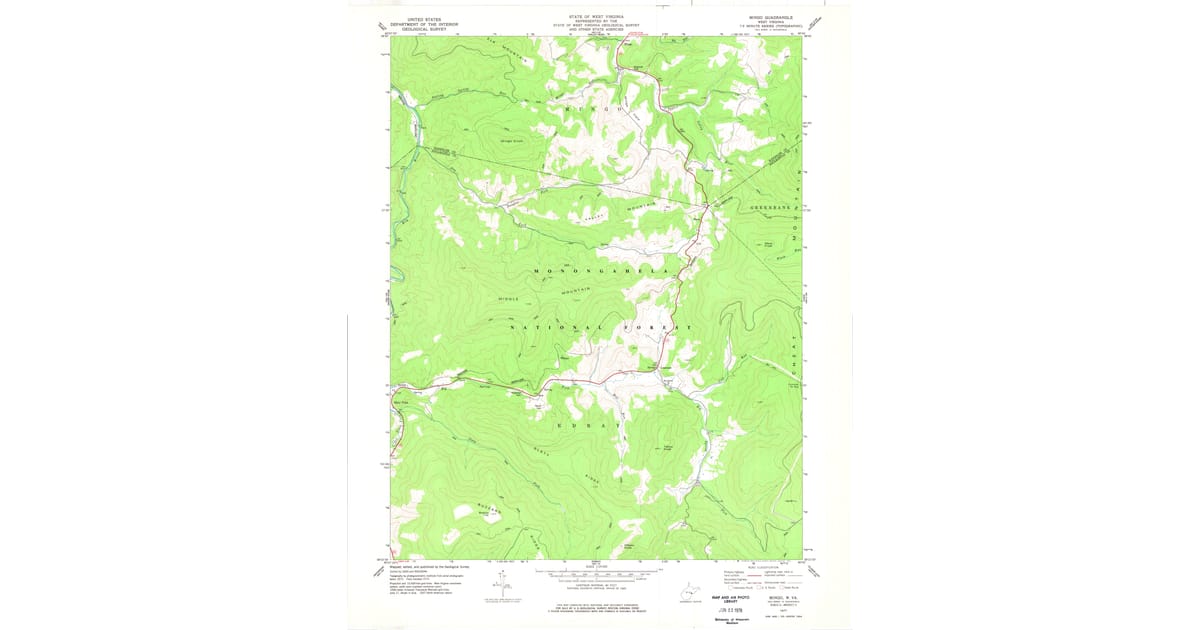 1977 Map of Mingo, Pocahontas County, WV — High-Res | Pastmaps