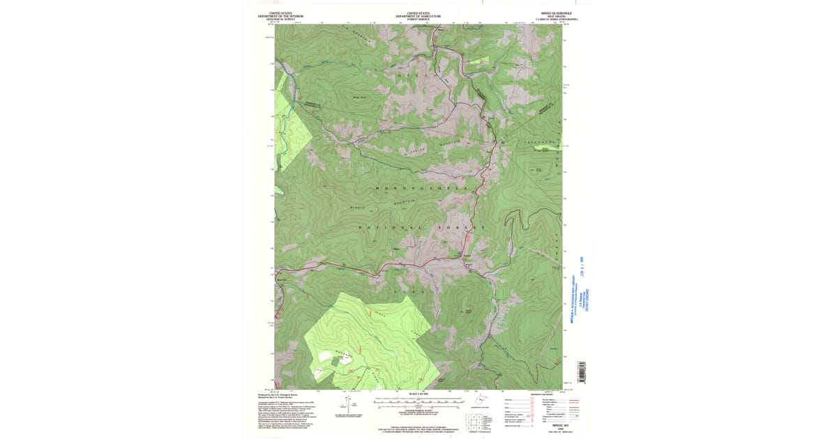 1995 Map of Mingo, Pocahontas County, WV — High-Res | Pastmaps