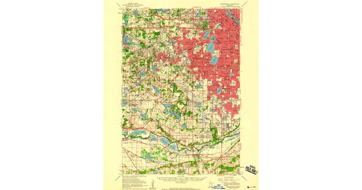 1954 Map of Minneapolis, MN — High-Res | Pastmaps