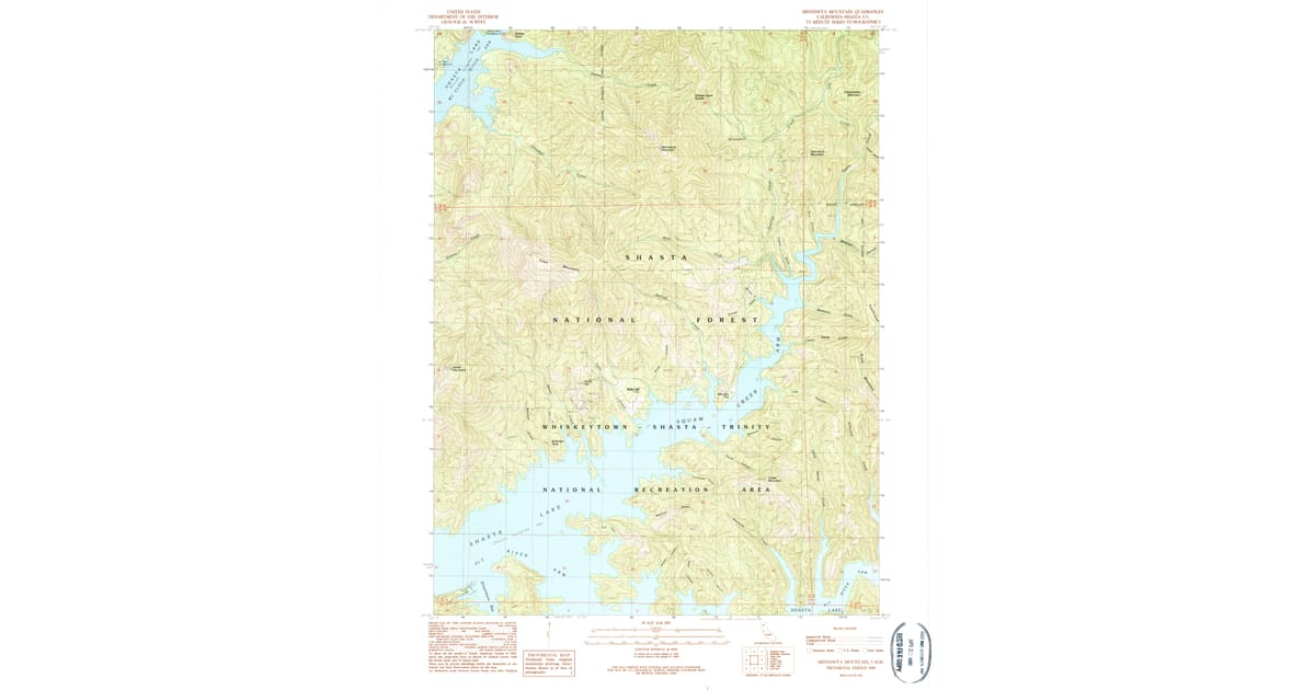 1990 Map of Minnesota Mountain, Shasta County, CA — High-Res | Pastmaps