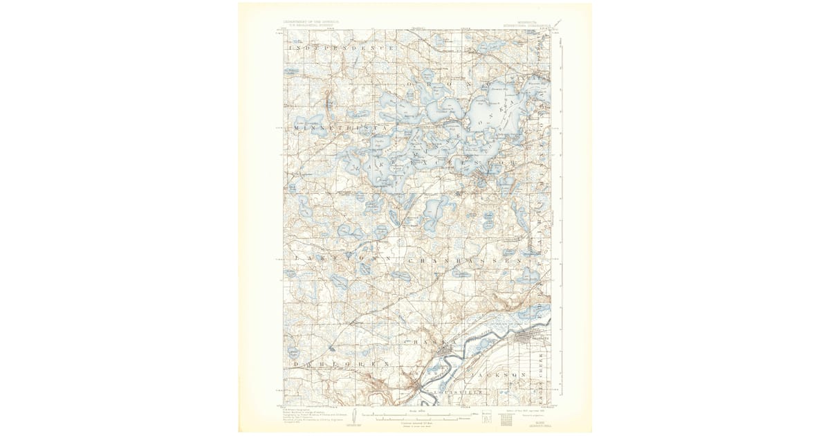 1907 Map of Minnetonka, MN — High-Res, 1932 Print #2 | Pastmaps