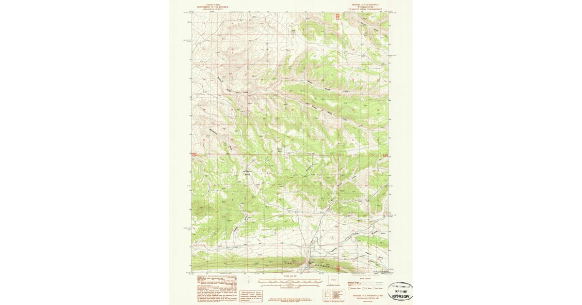1987 Map of Minnies Gap, Sweetwater County, WY — High-Res | Pastmaps