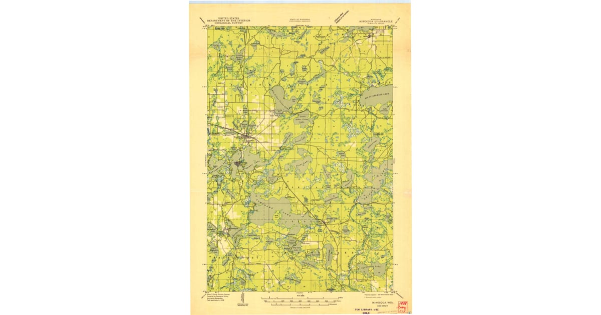 1949 Map of Minocqua, WI — High-Res | Pastmaps