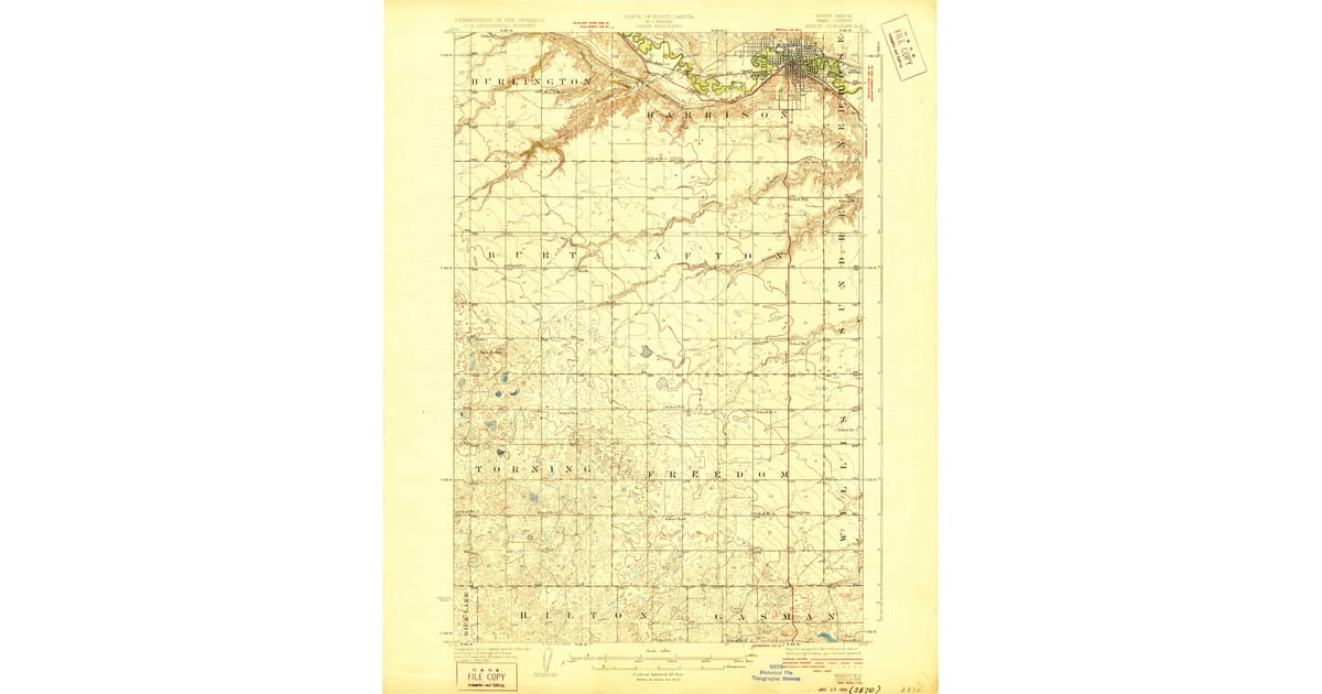 1928 Map of Minot, ND — High-Res, 1928 Print #3 | Pastmaps