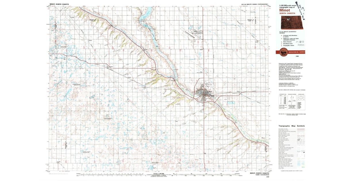 1980 Map of Minot, ND — High-Res | Pastmaps