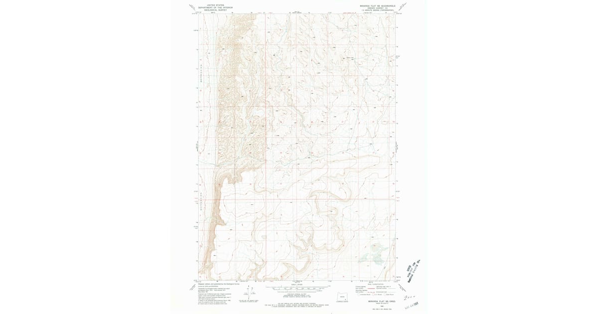 1981 Map of Miranda Flat SE, Harney County, OR — High-Res | Pastmaps