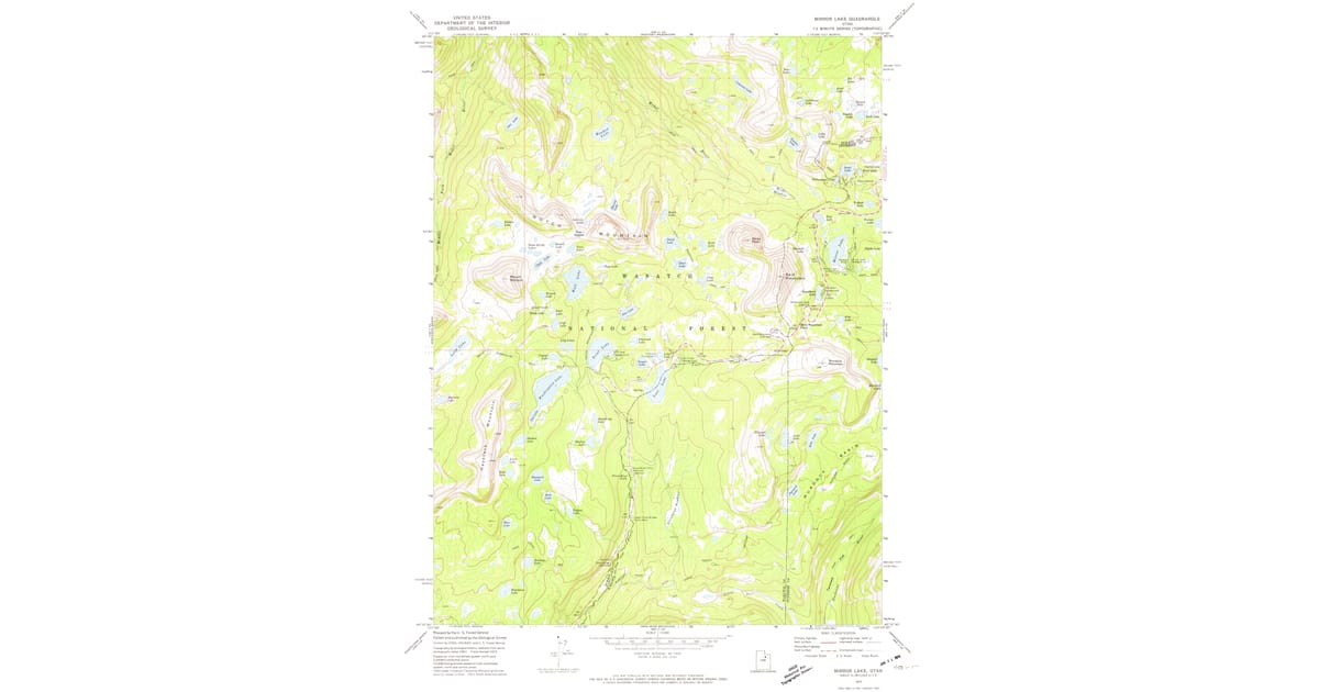 1972 Map of Mirror Lake, Summit County, UT — High-Res | Pastmaps