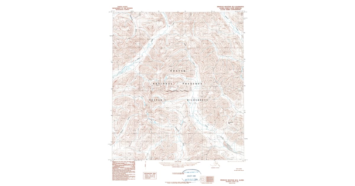 1990 Map of Misheguk Mountain B-3, North Slope Borough, AK — High-Res ...