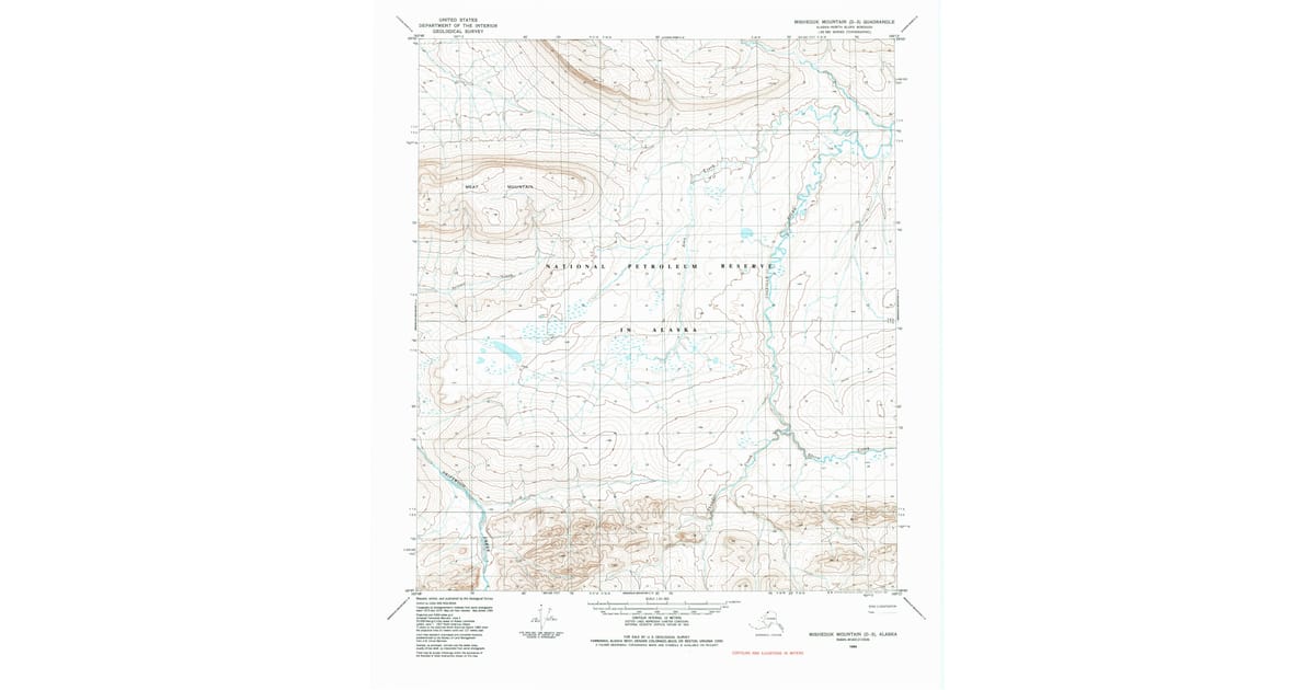 1984 Map of Misheguk Mountain D-3, North Slope Borough, AK — High-Res ...