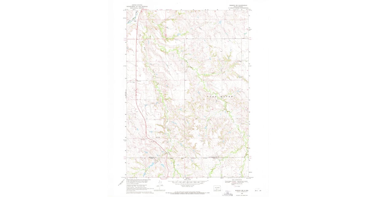 1969 Map of Mission NW, Mellette County, SD — High-Res | Pastmaps