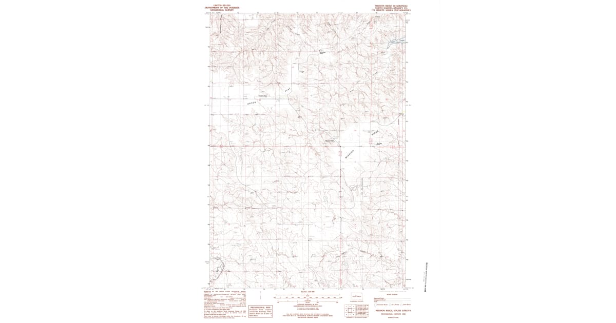 1982 Map of Mission Ridge, Stanley County, SD — High-Res | Pastmaps