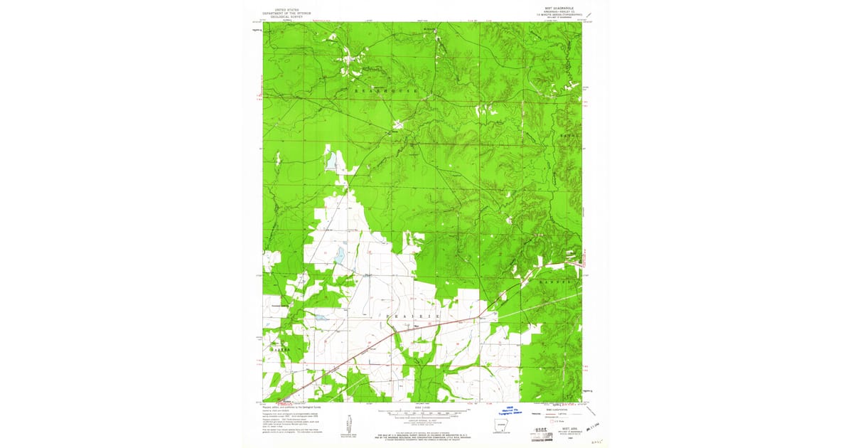 1960 Map of Mist, Ashley County, AR — High-Res, 1961 Print #3 | Pastmaps