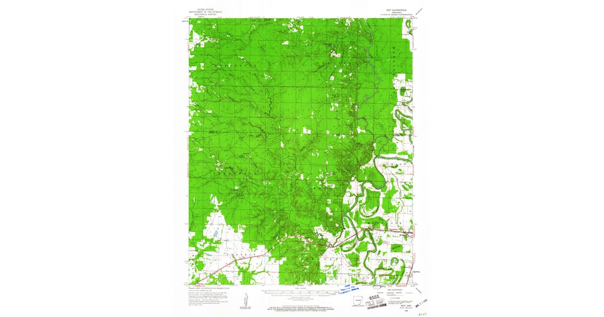 1960 Map of Mist, Ashley County, AR — High-Res | Pastmaps