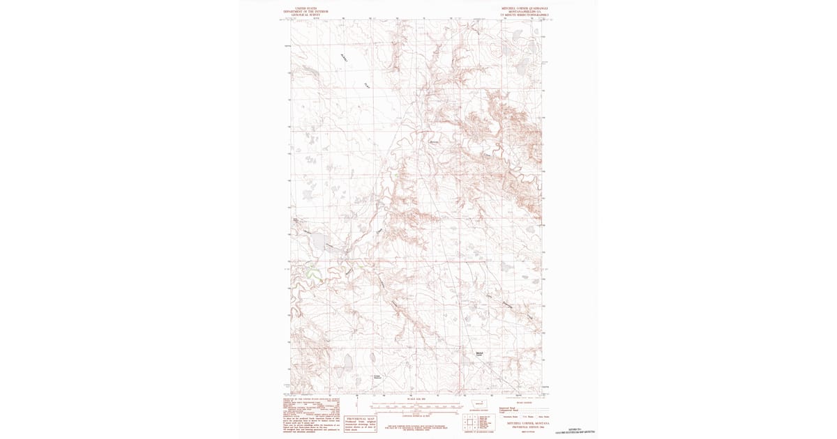 1984 Map of Mitchell Corner, Phillips County, MT — High-Res | Pastmaps
