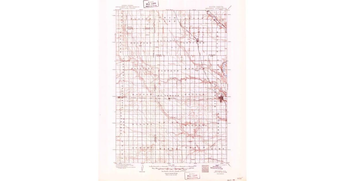 1899 Map of Mitchell, SD — High-Res, 1950 Print | Pastmaps