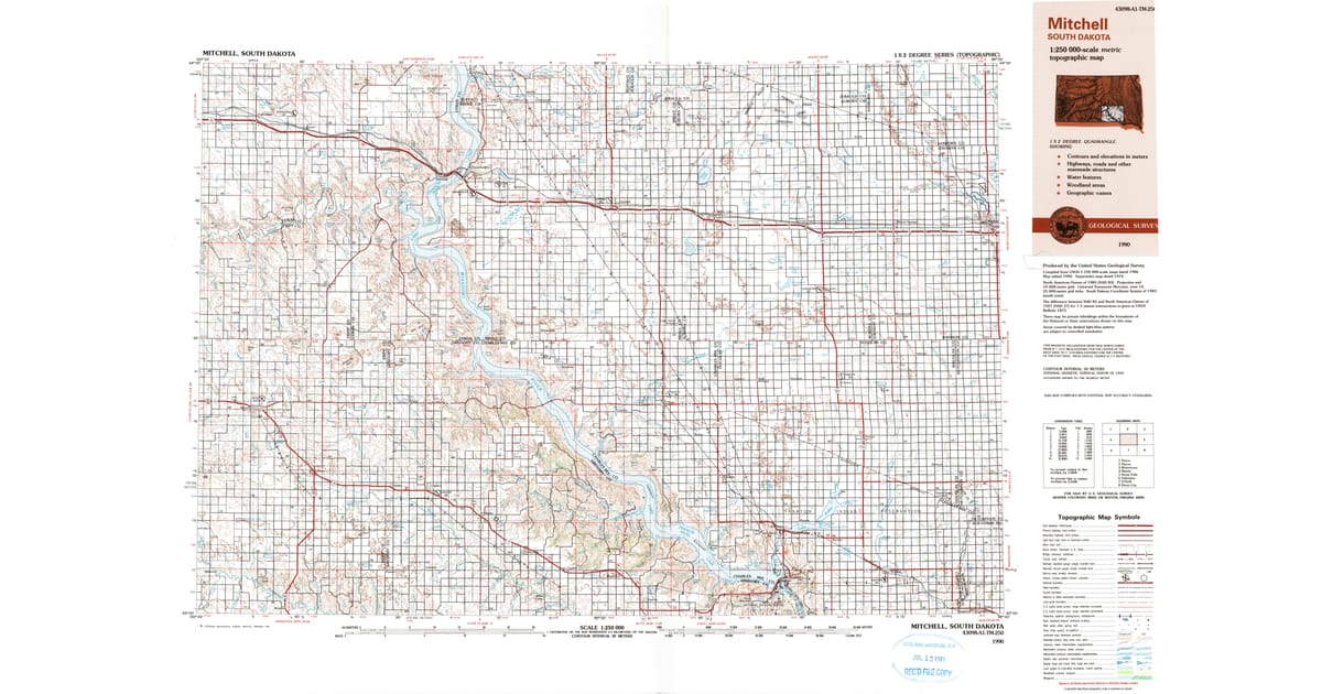 1990s Maps of Walnut Grove Township, SD | Pastmaps