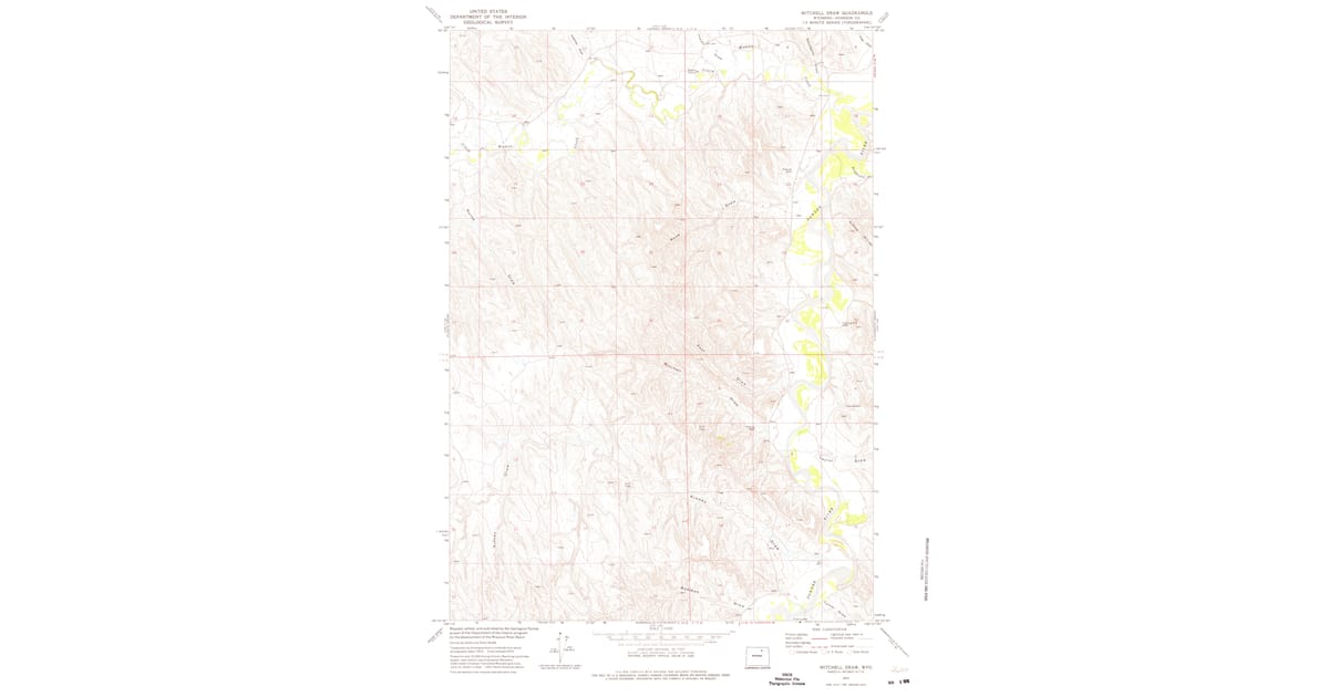 1972 Map of Mitchell Draw, Johnson County, WY — High-Res | Pastmaps