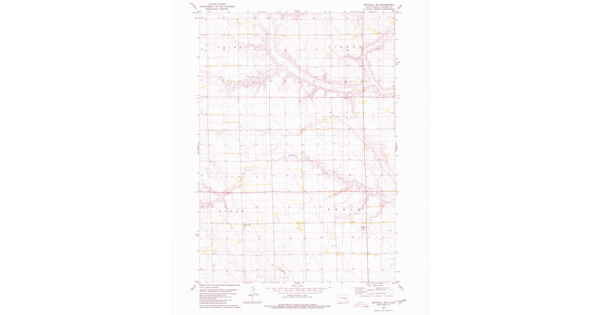 1980 Map of Mitchell SW, Davison County, SD — High-Res | Pastmaps
