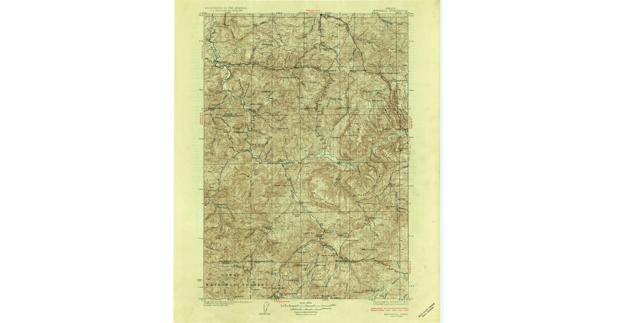Old Maps of Crook County, OR for Academic Research | Pastmaps