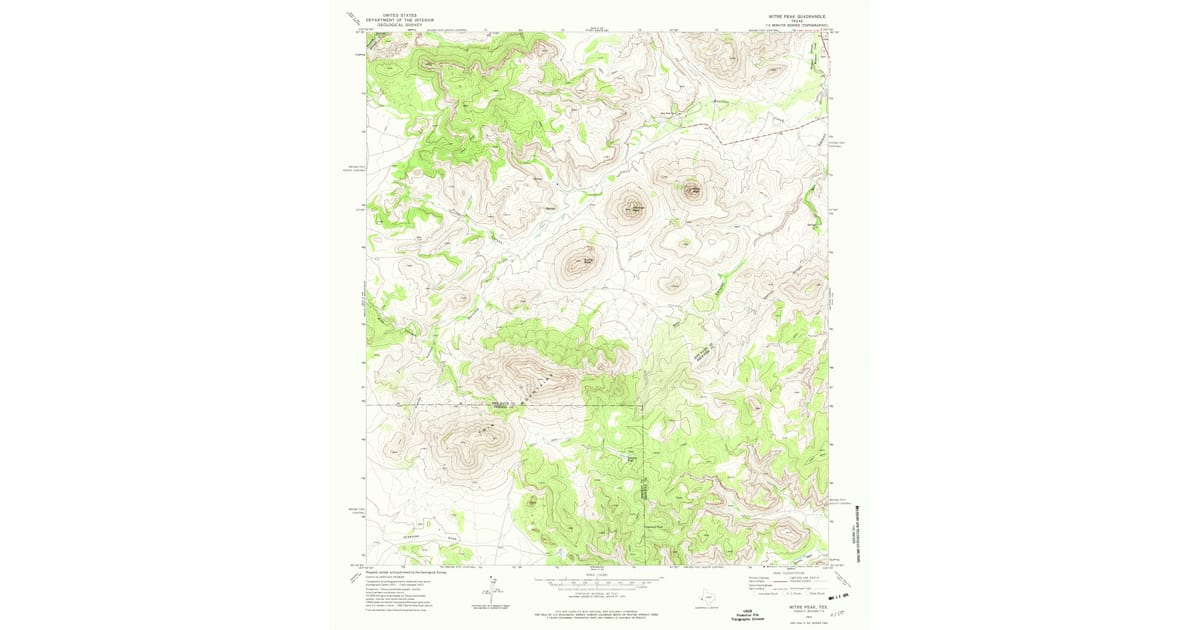 1972 Map of Mitre Peak, Jeff Davis County, TX — High-Res | Pastmaps
