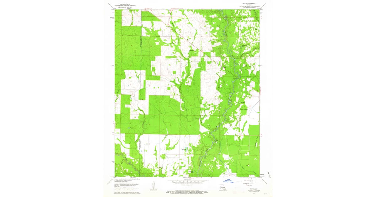 1961 Map of Mittie, Allen Parish, LA — High-Res | Pastmaps