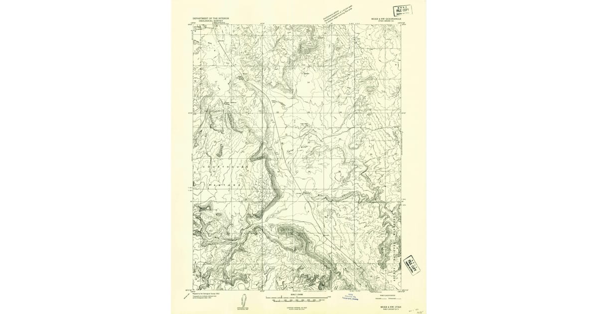 1952 Map of Moab 4 NW, Grand County, UT — High-Res | Pastmaps