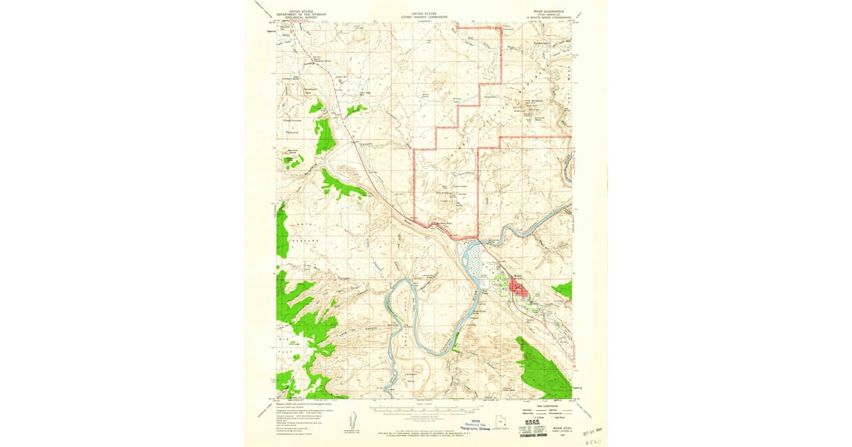 1959 Map of Moab, UT — High-Res | Pastmaps