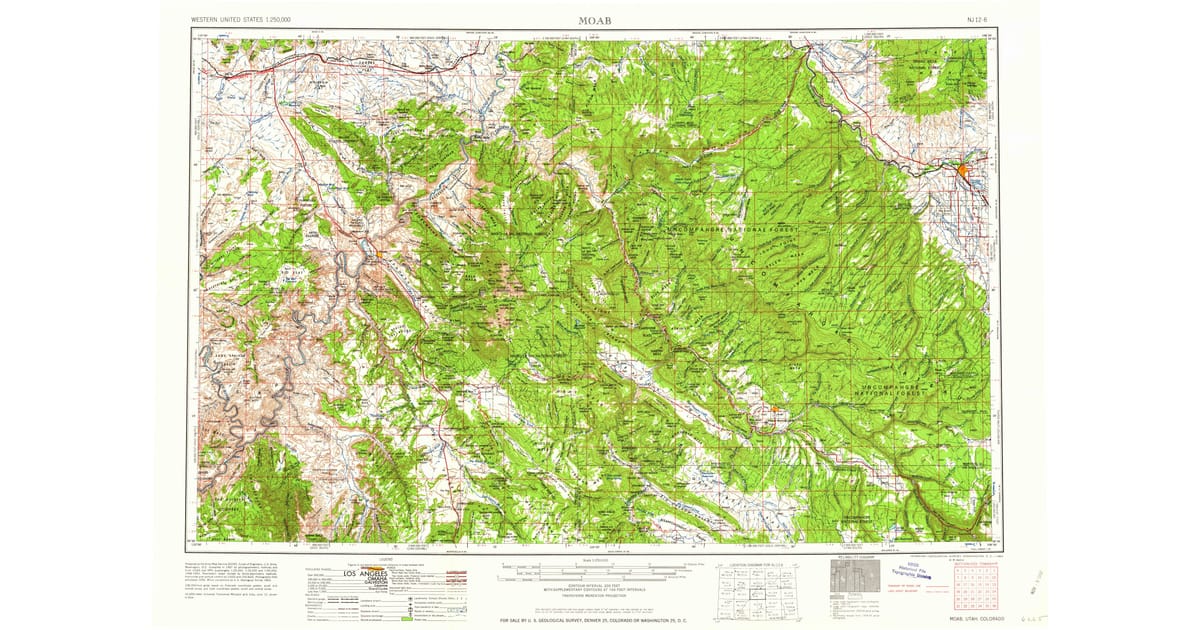 1962 Map of Moab, UT — High-Res | Pastmaps