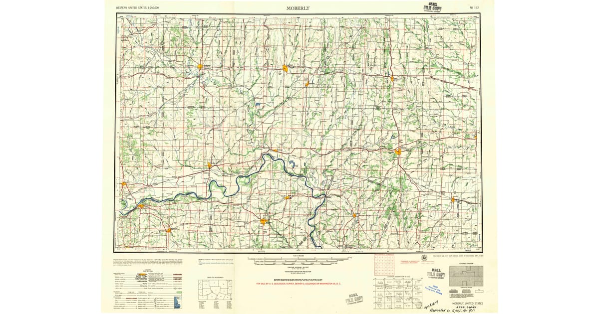 1957 Map of Moberly, MO — High-Res | Pastmaps