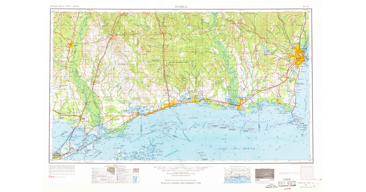 1950s Maps of Pascagoula, MS | Pastmaps