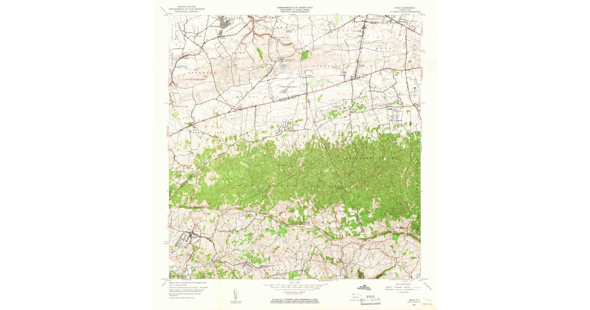 1964 Map of Moca, PR — High-Res, 1967 Print #3 | Pastmaps
