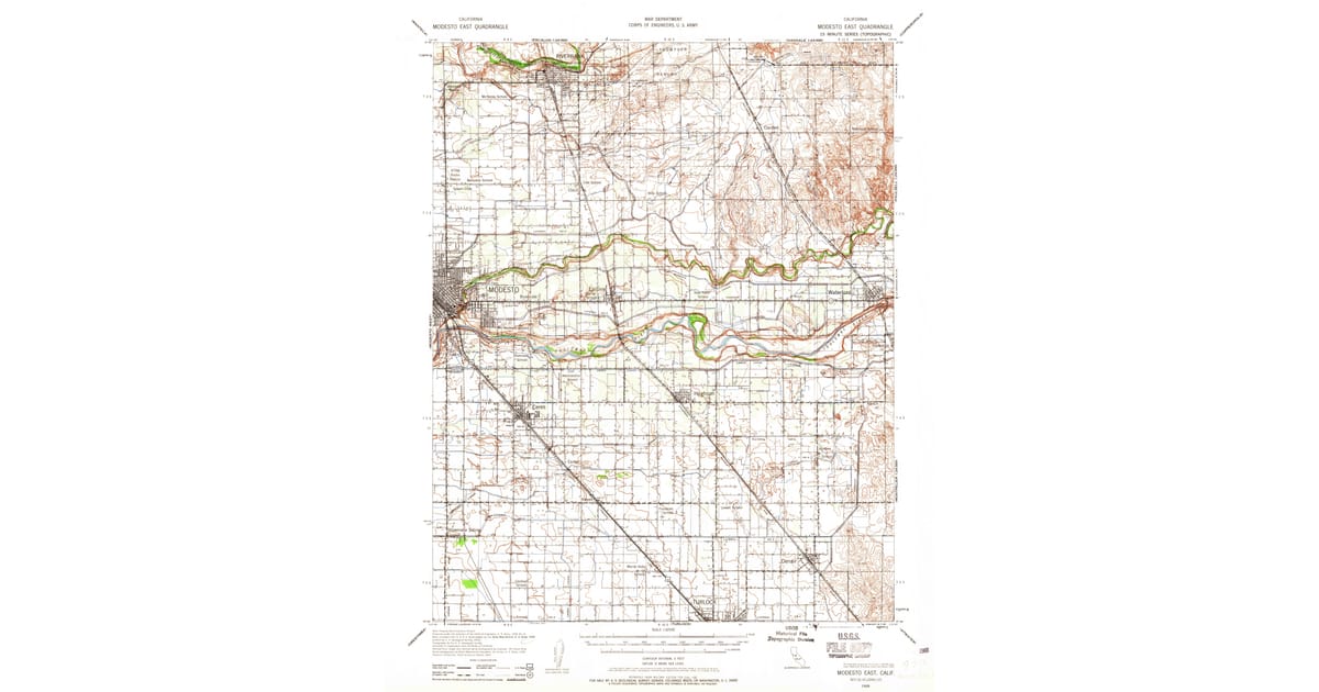 1939 Map of Modesto East, Stanislaus County, CA — High-Res | Pastmaps